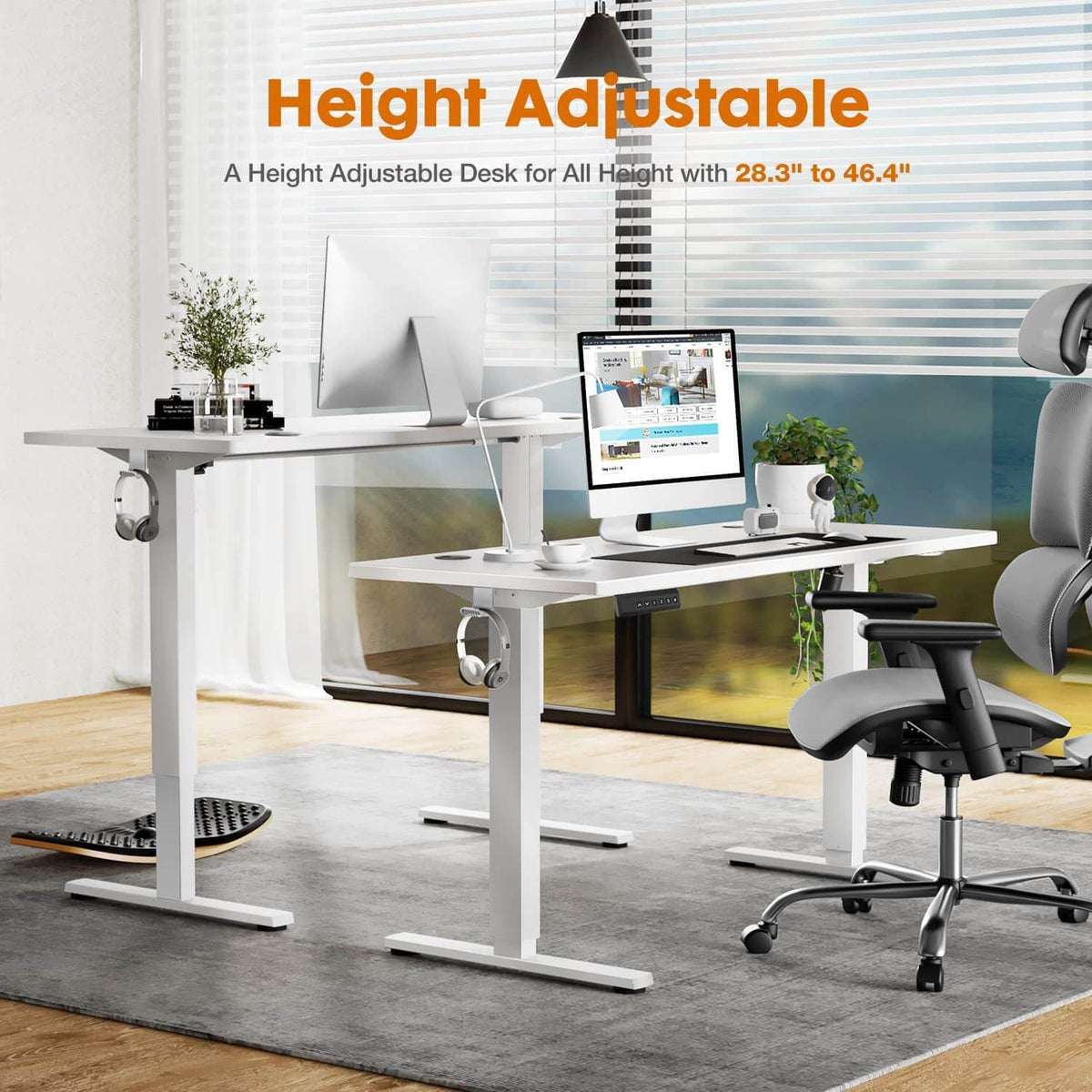 Electric Height Adjustable Standing Desk,Sit to Stand Ergonomic Comput